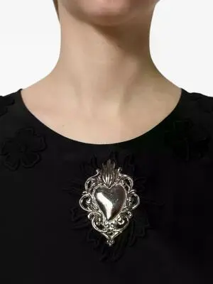 Dolce & Gabbana Sacred Heart Floral-appliqué Blouse