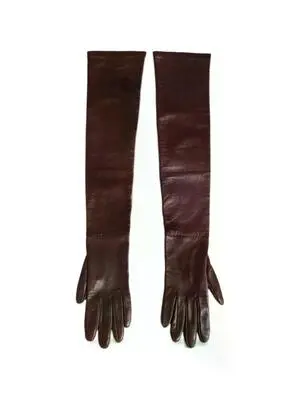 Dolce & Gabbana Elbow-length Leather Gloves - Brown