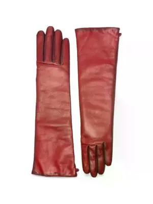 AGNELLE Opera Leather Gloves - Red