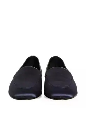 Dolce & Gabbana Navy Satin Dg-logo Loafers