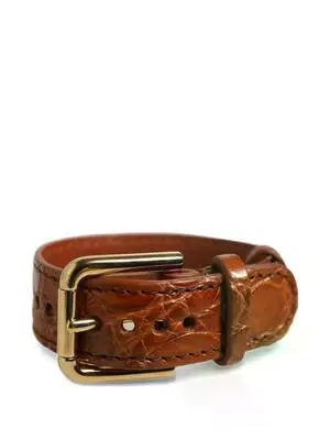 Dolce & Gabbana Crocodile-effect Buckled Bracelet - Brown