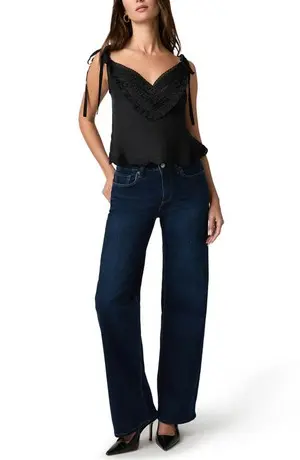 Paige Caroline Silk Top With Lace Trim