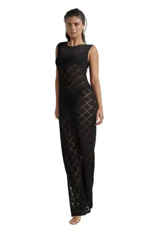 GOTTEX Miss Crochet Maxi Dress Cover-up - Black