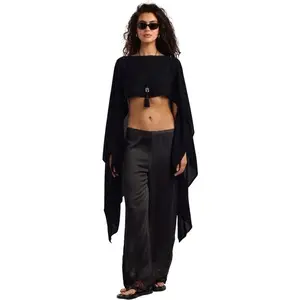 GOTTEX Resort Lace Detail Pant Cover-up - Black