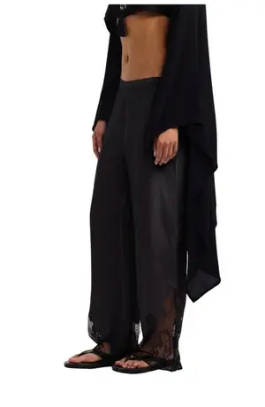 GOTTEX Resort Lace Detail Pant Cover-up - Black