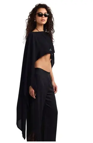 GOTTEX Resort Lace Detail Pant Cover-up - Black