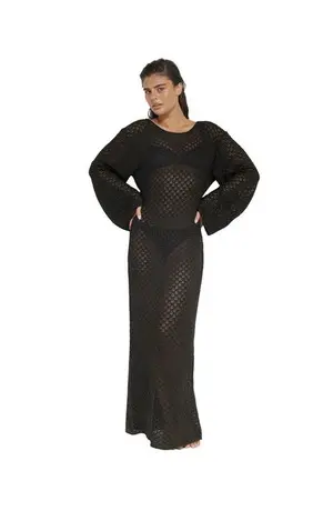 GOTTEX Elle Crochet Dress Cover-up - Black