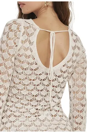 GOTTEX Rama Crochet Mini Dress Cover-up - Beige
