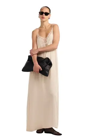 GOTTEX Resort Lace Detail Midi Dress Cover-up - Cream