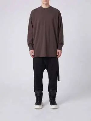 Rick Owens Relaxed Fit Long-sleeved Cotton T-shirt With Straps - Brown