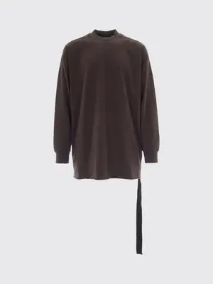 Rick Owens Relaxed Fit Long-sleeved Cotton T-shirt With Straps - Brown