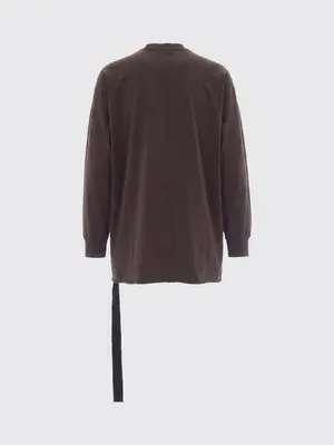 Rick Owens Relaxed Fit Long-sleeved Cotton T-shirt With Straps - Brown