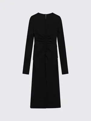Dolce & Gabbana Midi Sheath Dress In Viscose Blend With Square Neckline - Black