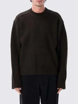 Studio Nicholson Relaxed Fit Crewneck Jumper In Yak And Merino Wool - Coffee