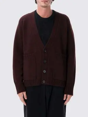Studio Nicholson V-neck Cardigan In Pure Lambswool With Patch Pockets