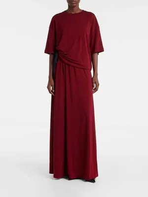 Balenciaga Draped Jersey Long Tunic With Knotted Waist