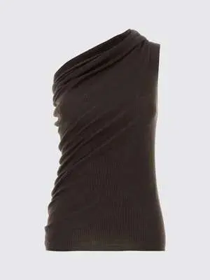 Rick Owens Draped One-shoulder Virgin Wool Top - Mud