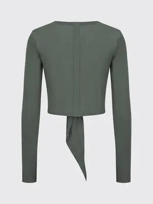 Rick Owens Cropped Wool V-neck Cardigan With Tie Fastening - Dust
