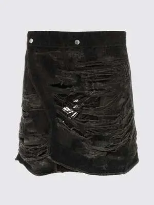 Rick Owens 5-pocket Distressed Denim Mini Skirt