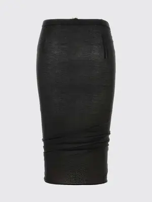 Rick Owens Ruched Cotton Pencil Mini Skirt