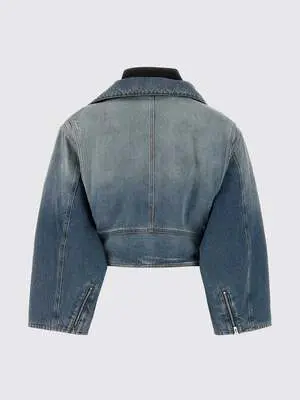 Alaïa Cotton Denim Biker Jacket With Asymmetric Zip