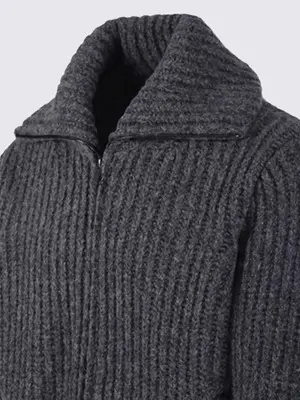 ROBERTO COLLINA High-neck Zip-up Wool-blend Cardigan
