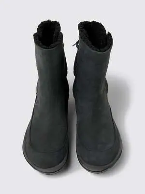 Camper Flat Ankle Boot - Black