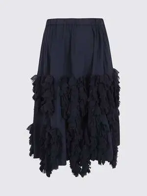 Comme Des Garçons Asymmetrical Crêpe Midi Skirt With Ruffles