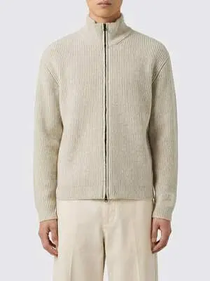 C.P. COMPANY Wool Blend Turtleneck Cardigan With Zip Closure - Silver