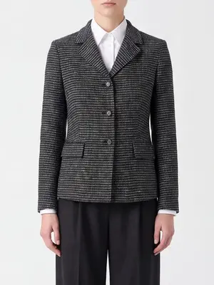Tagliatore Daria Single-breasted Houndstooth Tweed Blazer - Grey