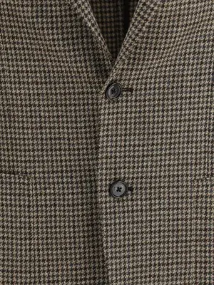 Tagliatore Single-breasted Houndstooth Pure Virgin Wool Blazer - Brown