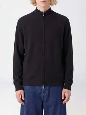 BRAMANI CASHMERE Turtleneck Zip-up Cardigan In Wool With Ribbed Cuffs - Black