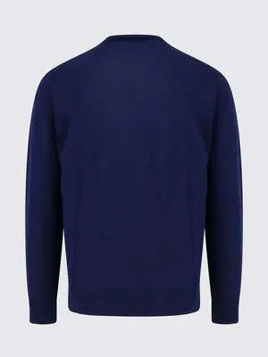 BRAMANI CASHMERE Crewneck Jumper In Pure Wool With Long Sleeves - Blue