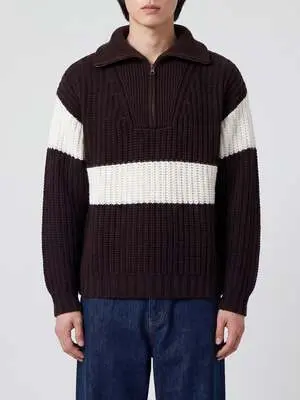 LISA YANG 100% Cashmere Half-zip High Neck Jumper - Brown