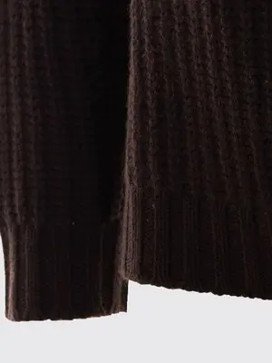 LISA YANG 100% Cashmere Half-zip High Neck Jumper - Brown