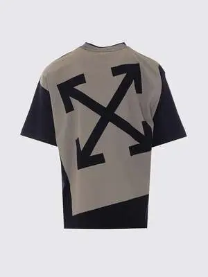 Off-White Arrow Logo Cotton T-shirt With Dropped Shoulders - Black