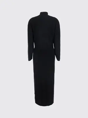 SEMICOUTURE Slim Fit Turtleneck Long Knit Dress In Pure Merino Wool