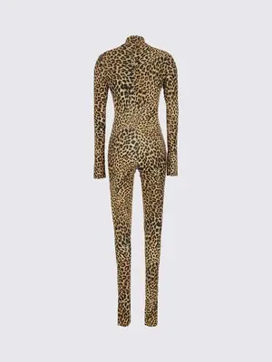 Norma Kamali Animalier Print High-neck Jersey Jumpsuit With A Slim Fit