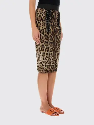 Dolce & Gabbana High-waisted Animalier Print Jersey Midi Pencil Skirt