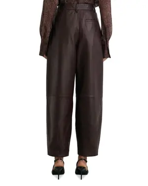 REISS Aries Leather Barrel Pants