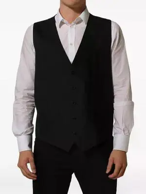 Dolce & Gabbana Stretch-wool Waistcoat - Black