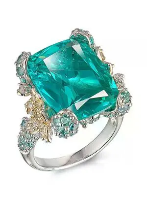 ANABELA CHAN Ocean Paraiba-tourmaline And Blue-spinel Ring