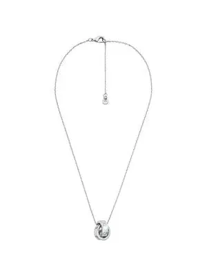 Michael Kors Logo And Cubic-zirconia Necklace - Silver