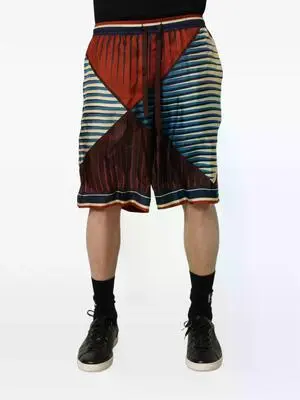 Dolce & Gabbana Geometric-print Silk Shorts - Red