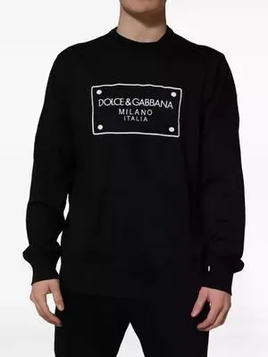 Dolce & Gabbana Logo-print Crew-neck Sweatshirt - Black