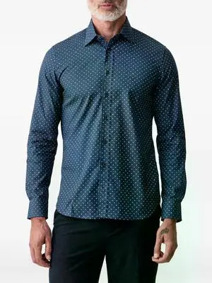 Michael Kors Monogram-pattern Long-sleeve Shirt - Blue