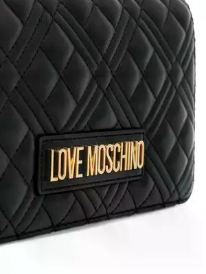 Moschino Quilted Logo-plaque Shoulder Bag