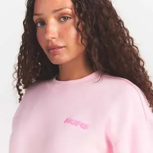 SKIMS Logo Crewneck | Pink | | Cotton Fleece