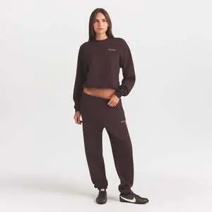 SKIMS Logo Crewneck | Deep Neutral | | Cotton Fleece - Espresso