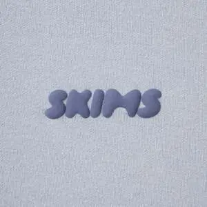 SKIMS Logo Straight Leg Pants | Blue | | Cotton Fleece